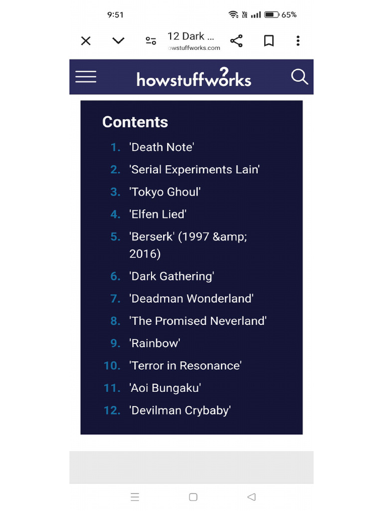 Anime List | PDF