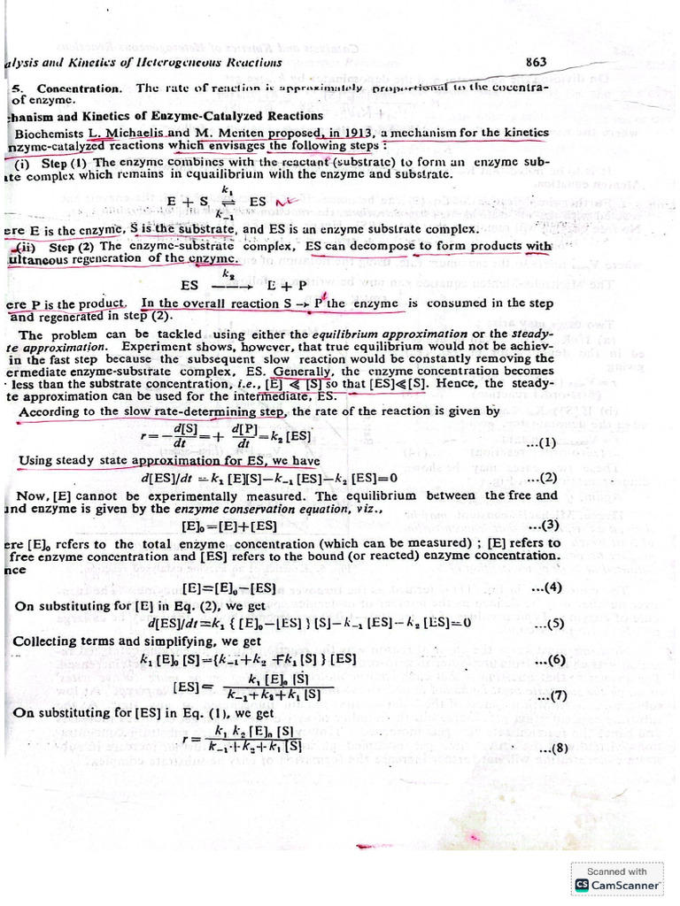 Kinetics of Enzyme Catalysis - Gurdeep Raj | PDF
