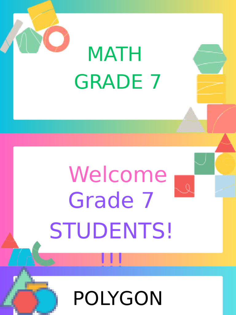 Colorful Illustrative Shapes Math Presentation | PDF | Shape | Polygon