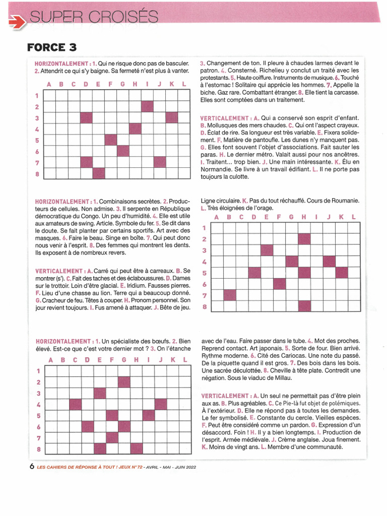 Mots Fléchés Jeu 01 - À Fusionner 2 | PDF
