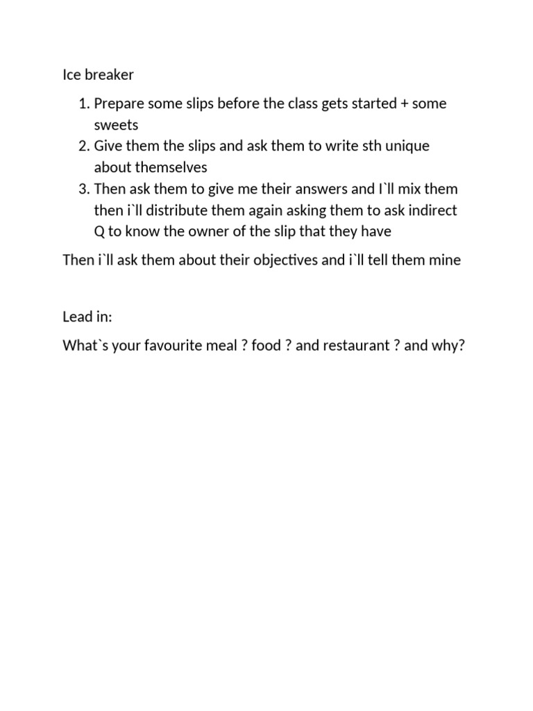 Ice Breaker | PDF