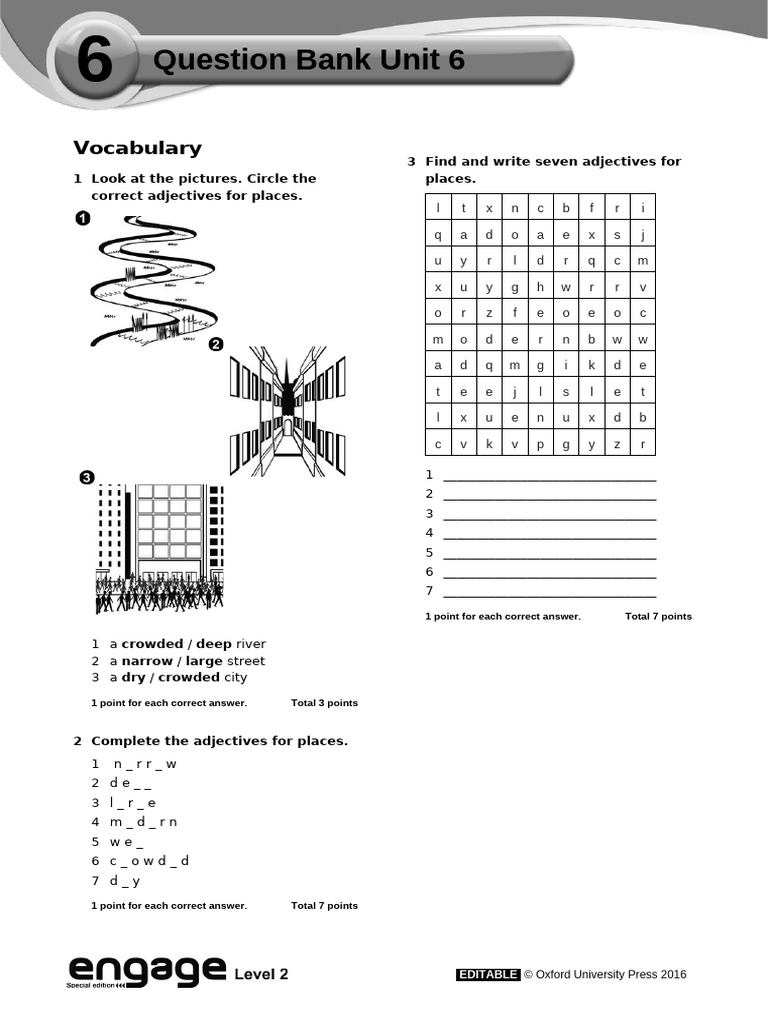 Engage Level 2 Unit 6 Question Bank | PDF