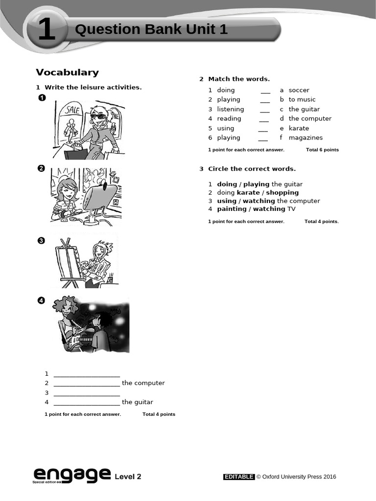 Engage Level 2 Unit 1 Question Bank | PDF | Linguistics | Languages