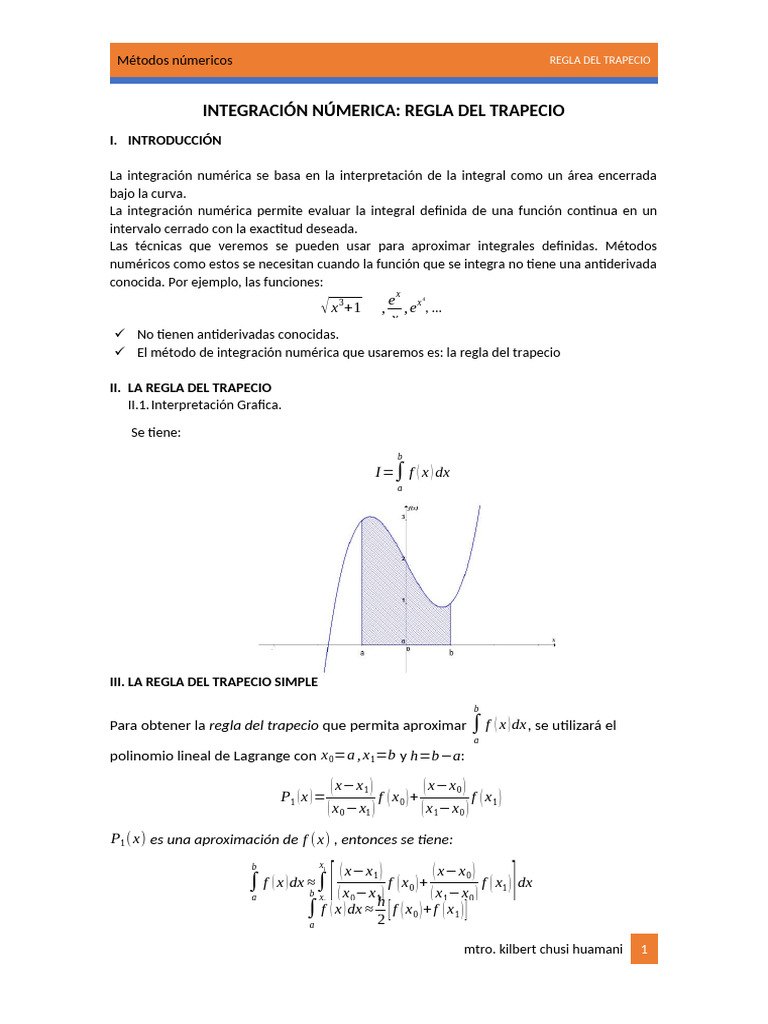 SEPARATA | PDF | Integral | Análisis numérico