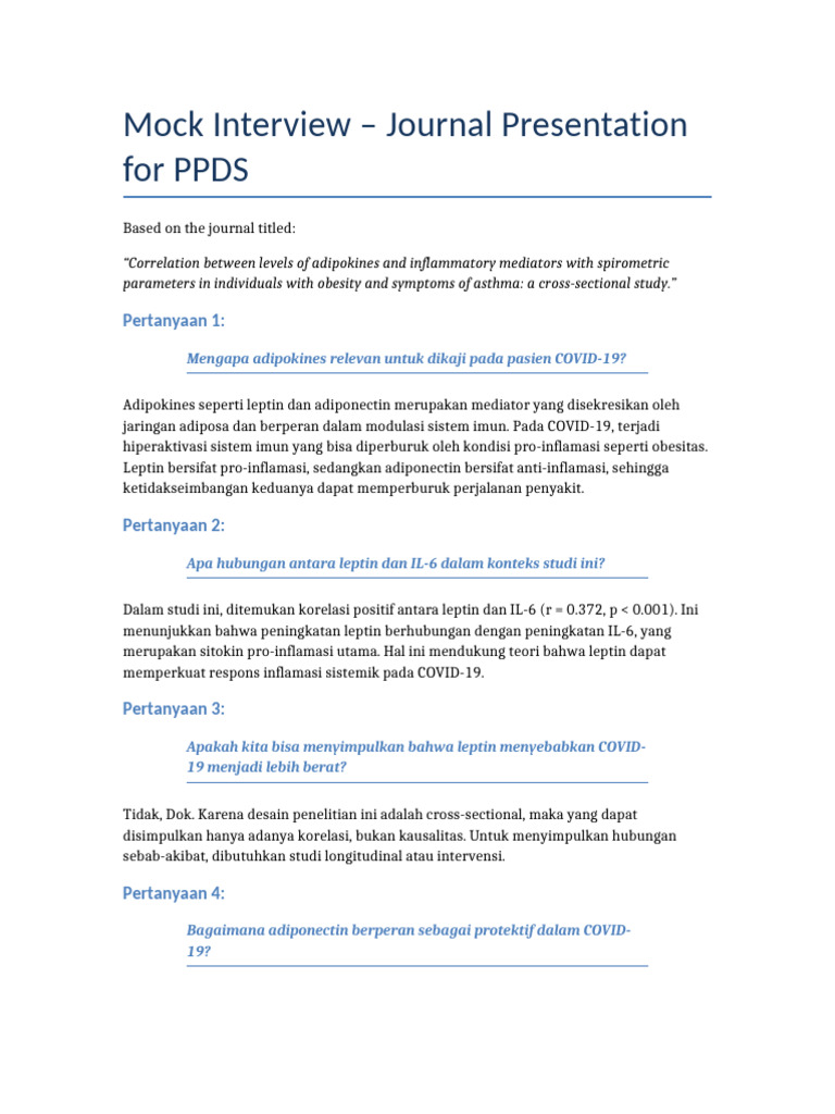 Mock Interview Presentation PPDS Updated | PDF