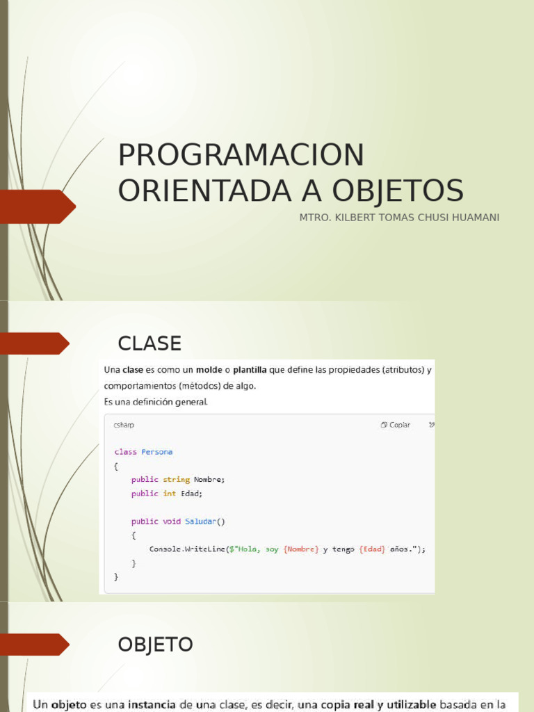 PROGRAMACION ORIENTADA A OBJETOS | PDF