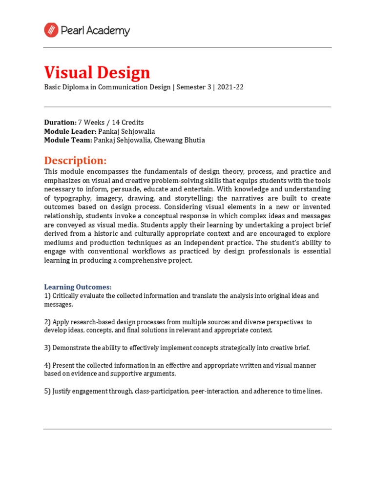 Visual Design Diploma Course Overview | PDF | Information | Design