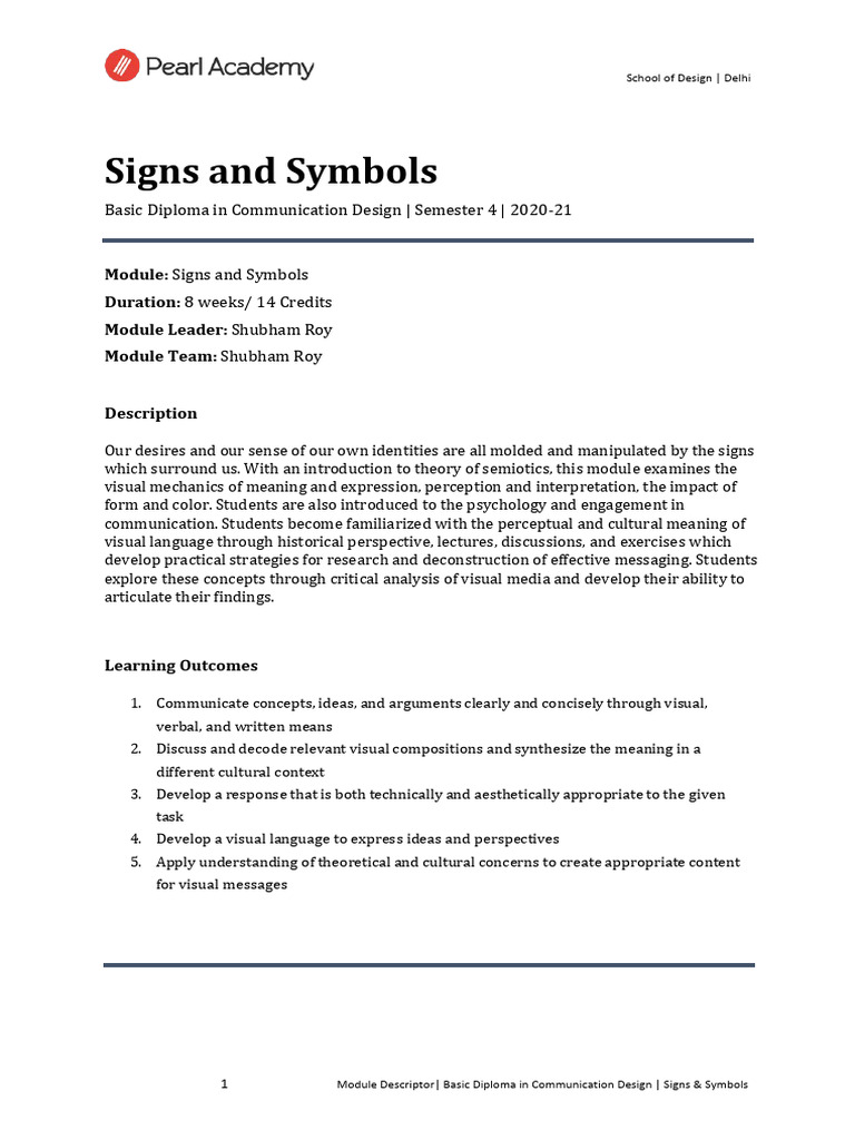 D L1 Signs-and-Symbols - 2022 | PDF | Semiotics | Communication