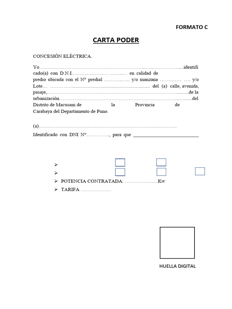 Formato C-Carta Poder | PDF