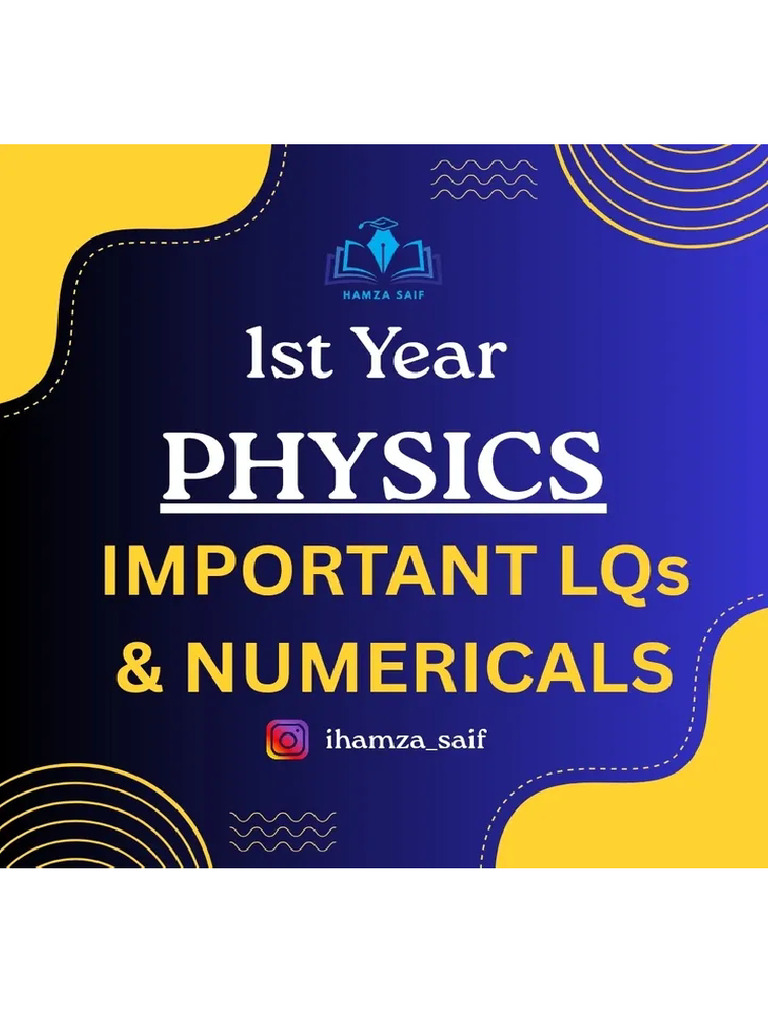 Imp LQ'S & Numericals Physics 11th | PDF