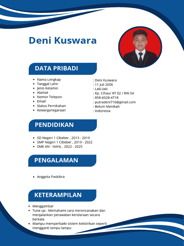 CV Resume Riwayat Hidup Deni Kuswara _20250511_114853_0000 | PDF