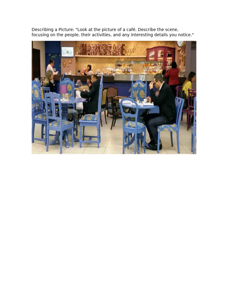 Café and Kitchen Scene Descriptions | PDF