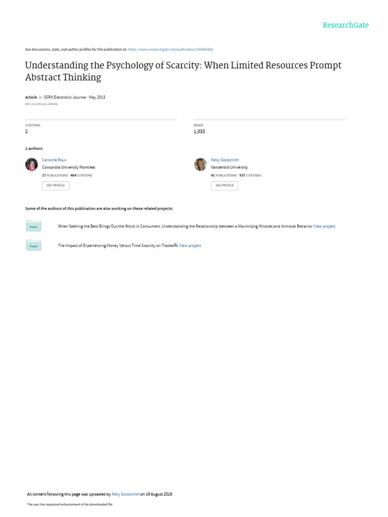 Scarcity and Sustainable Products | PDF | Experiment | Behavior