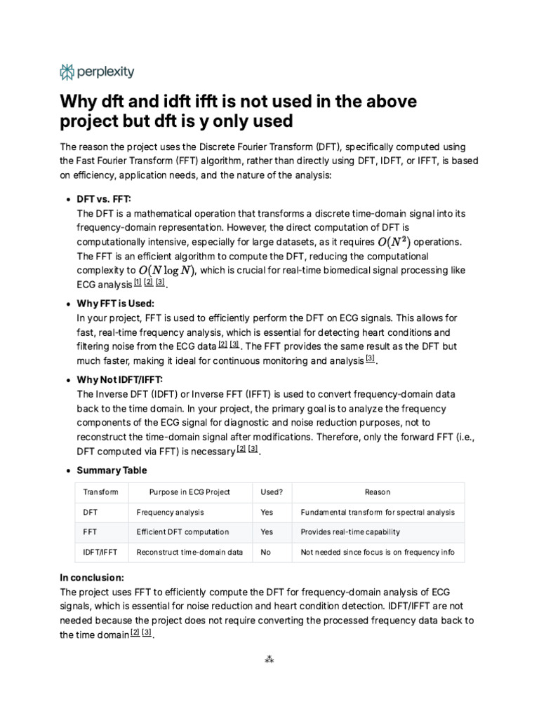 Why Dft and Idft Ifft is Not Used in the Above Pro | PDF | Discrete Fourier Transform | Fast ...