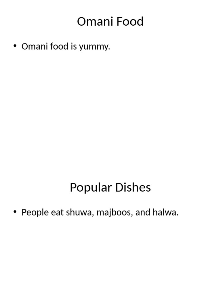 Omani Cuisine: Dishes, Drinks, and Culture | PDF