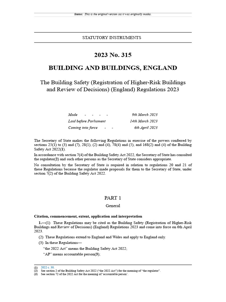 Building Safety Regulations 2023 Overview | PDF | Leasehold Estate ...