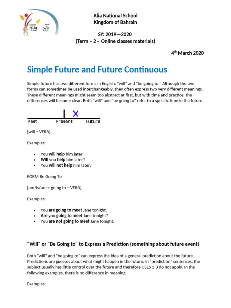 Simple Future and Future Continuous | PDF | Syntax | Grammar