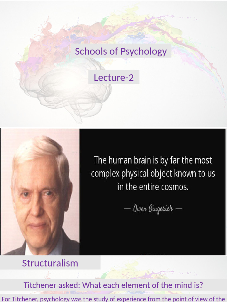 Schools of Thoughts in Psychology and Ethics Lecture - 2 | PDF ...