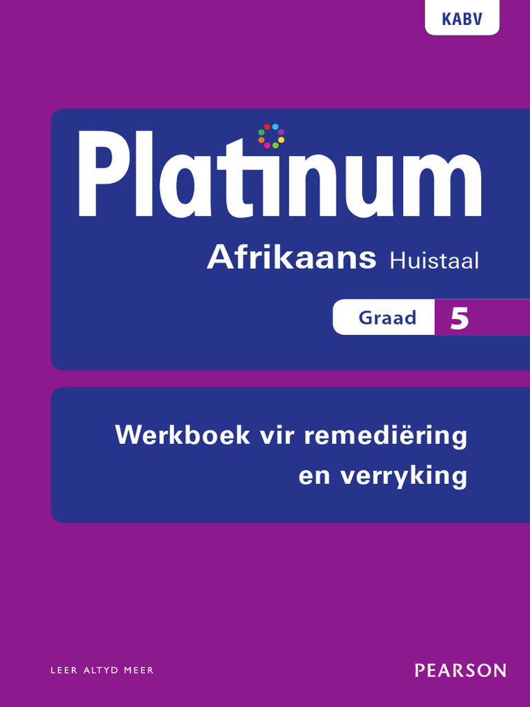 Grade 5 Afrikaans Huistaal Werkboek | PDF