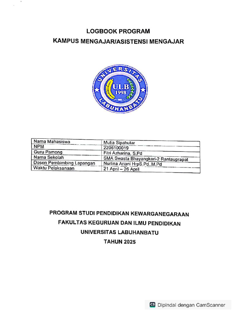 Laporan Minggu Ke6, Logbook 4, 5, 6 Mutia - Compressed | PDF