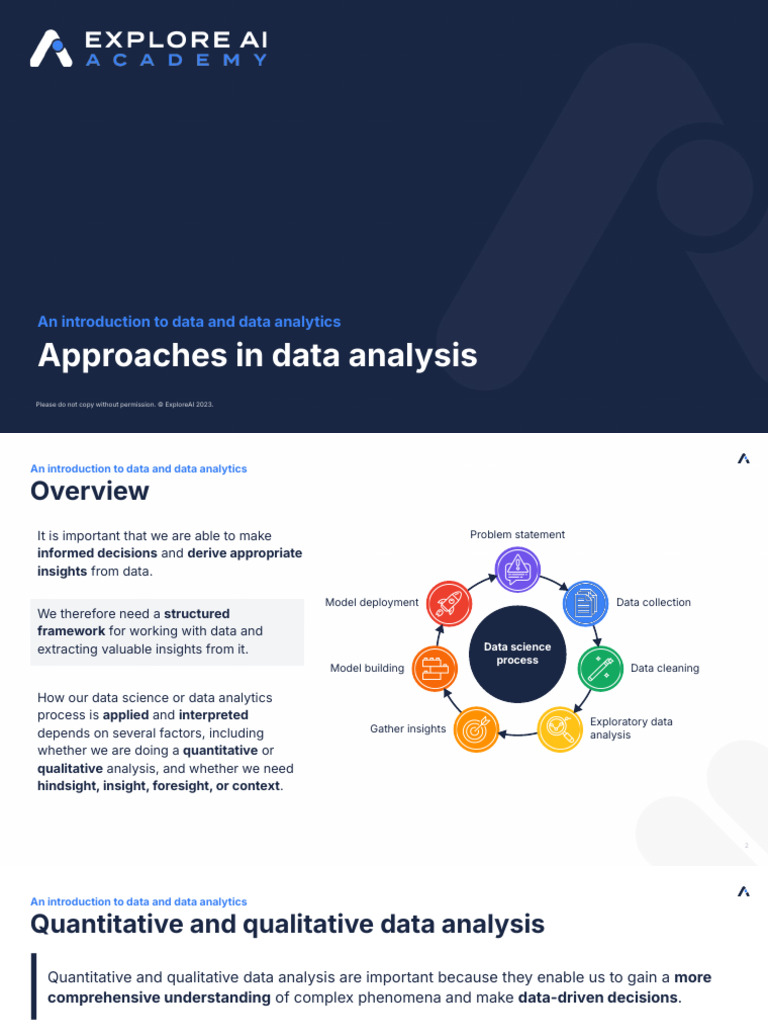 Approaches in Data Analysis (Slides) | PDF | Data Analysis | Analytics