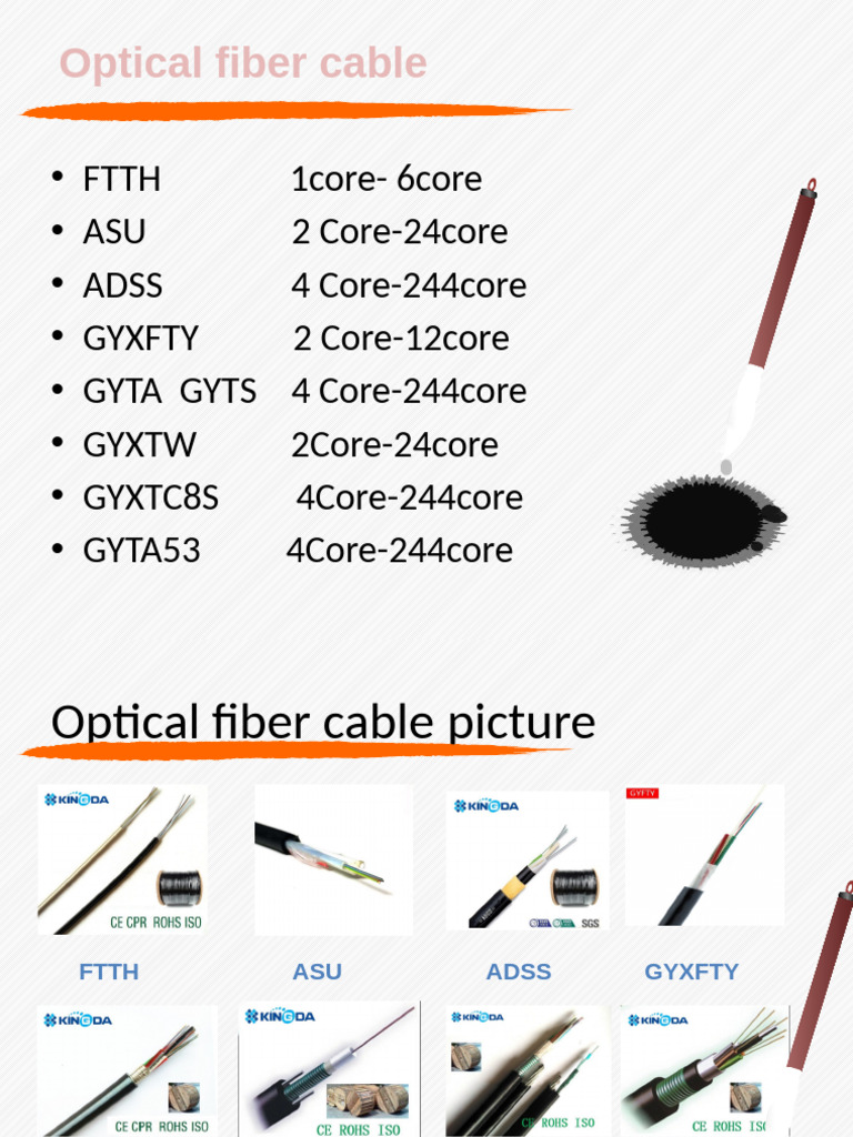 Fiber Cable Equipments | PDF | Fiber To The X | Optical Fiber