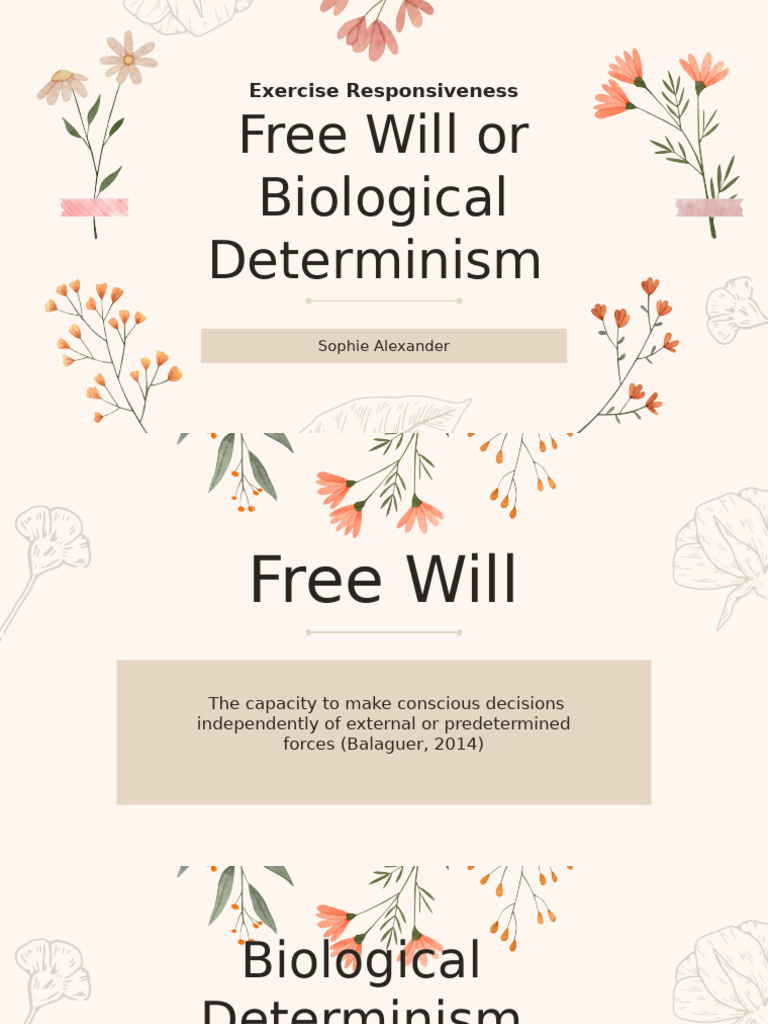 Exercise Responsiveness - Free Will or Biological Determinism | PDF | Motivational | Motivation