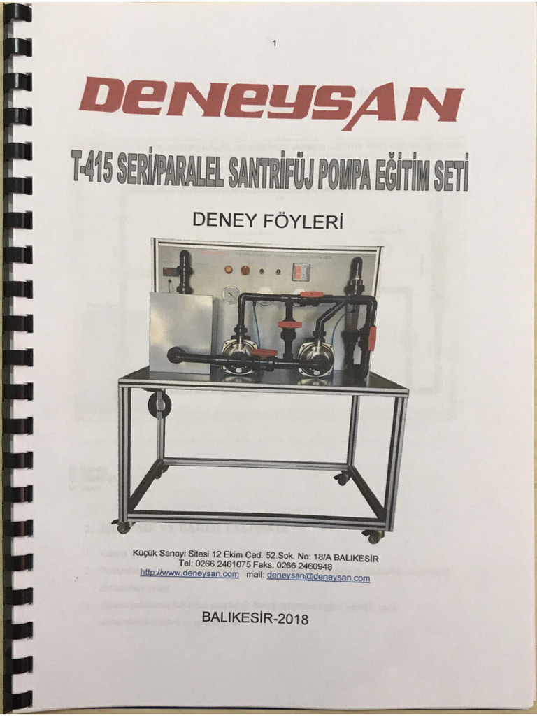 Santrifüj Pompa Eğitim Seti | PDF