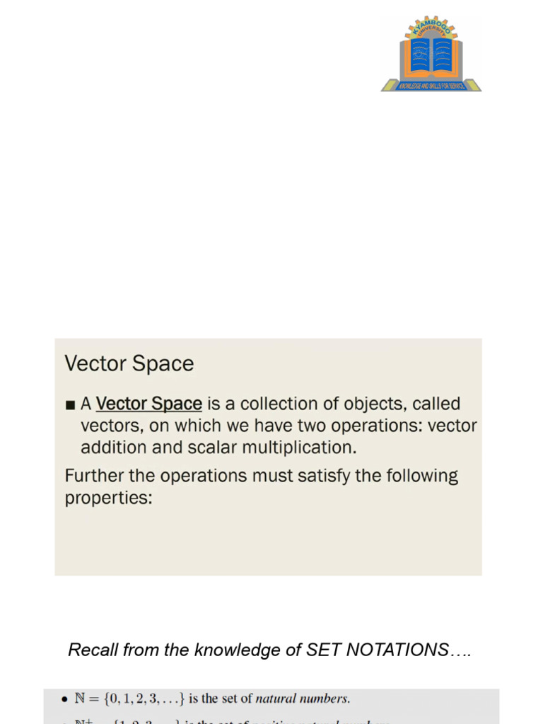 TCEM1101 Presentation Slides_6.0 Linear Algebra_Vectors Spaces_Subspaces | PDF