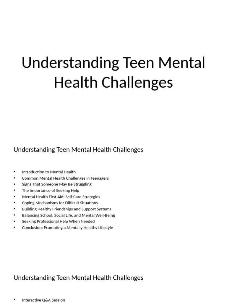 Understanding Teen Mental Health Challenges | PDF | Mental Health ...