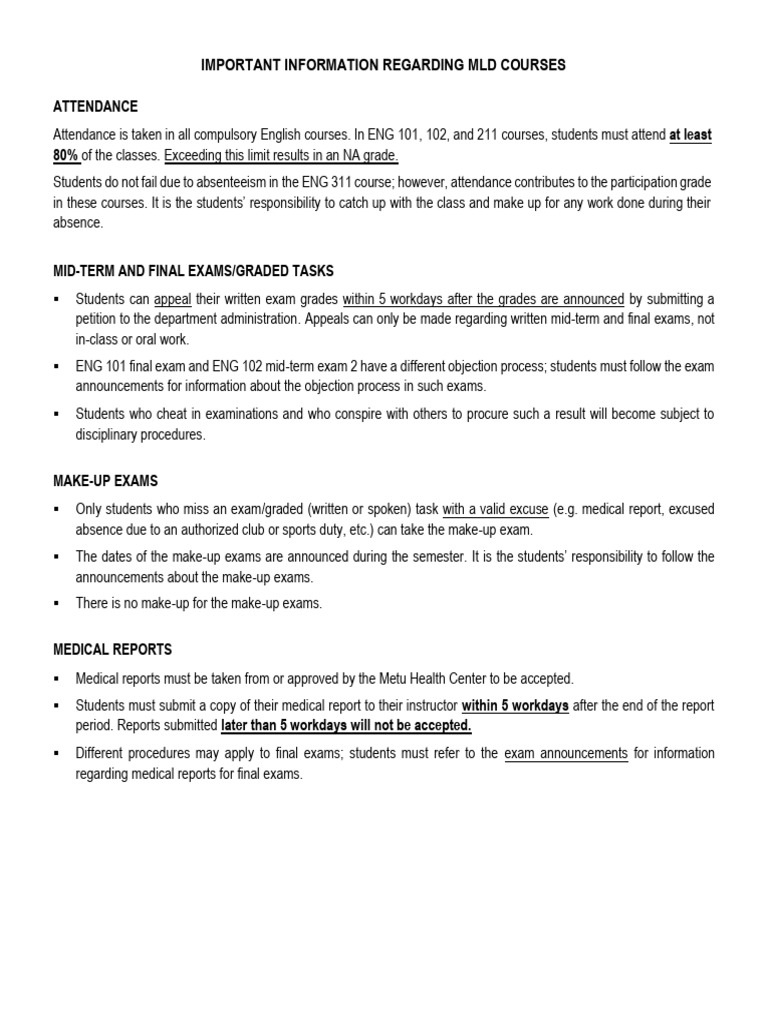 20242 Important Info About MLD Courses | PDF | Academic Dishonesty ...