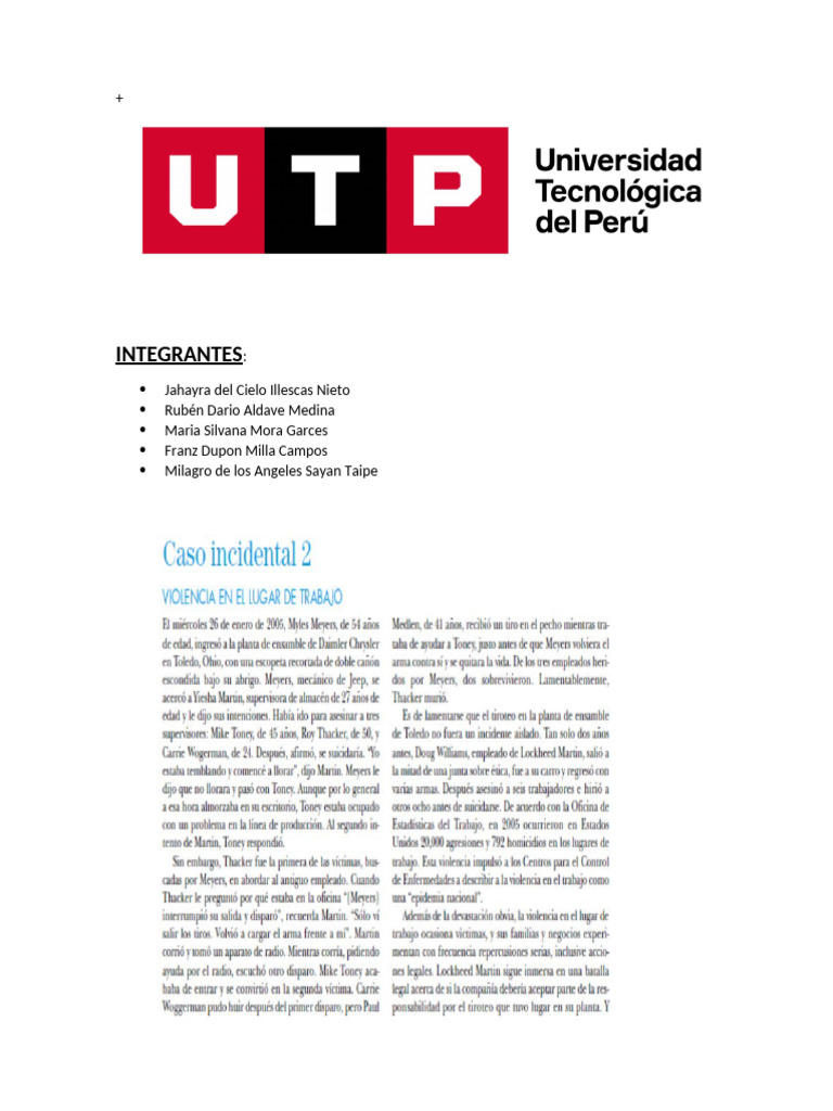 s05.s1 Tarea La Violencia en El Trabajo .. | PDF | Violencia | Sicología