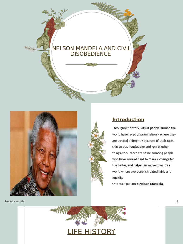 Nelson Mandela and Civil Disobedience | PDF | Nelson Mandela | Apartheid
