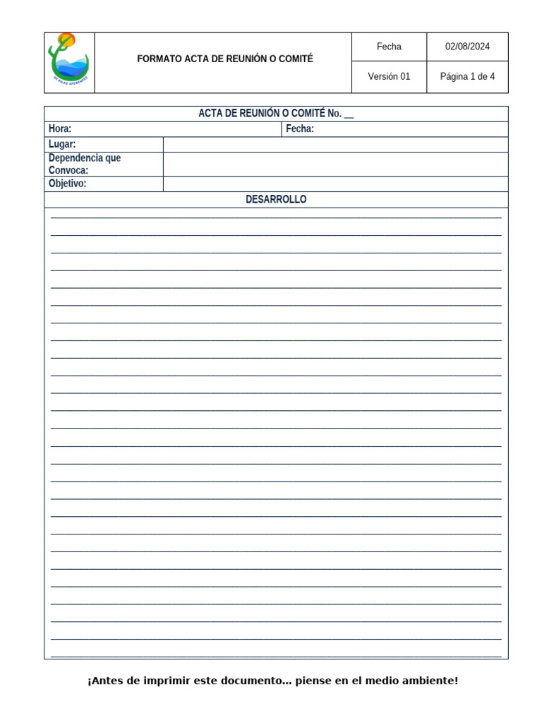 Formato Acta de Comite | PDF