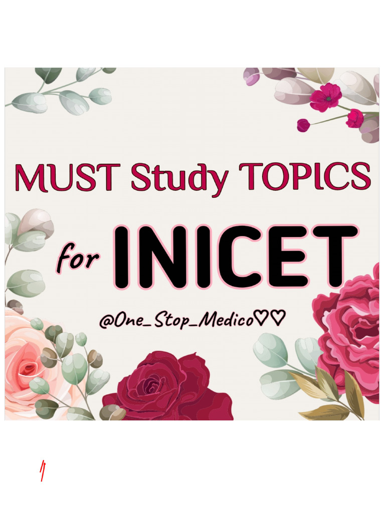 INICET-must Do Topics | PDF