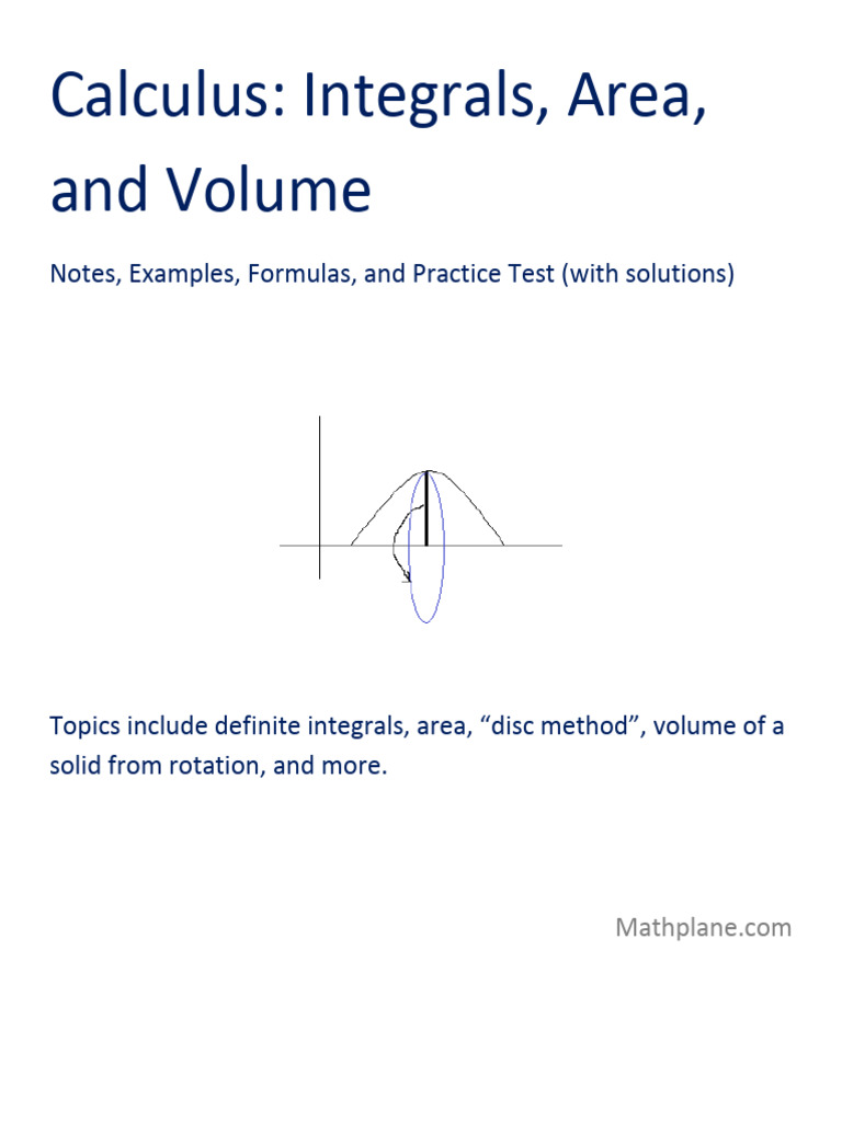 Calculus Integrals Area Volume.254105133 | PDF