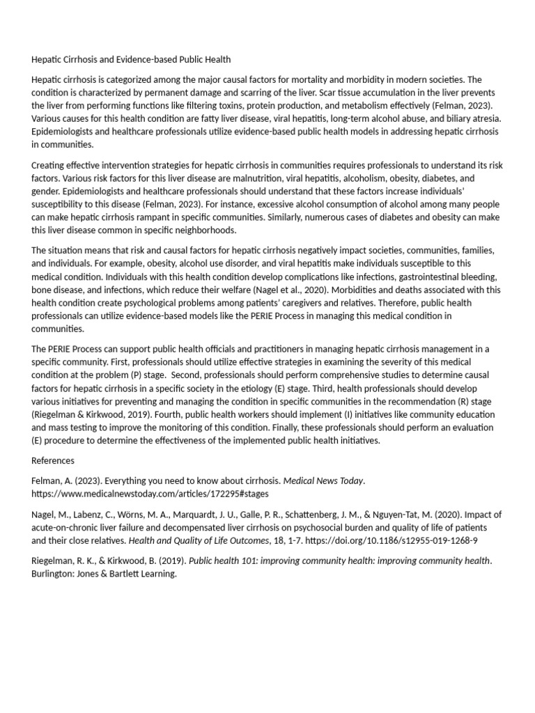 Managing Hepatic Cirrhosis | PDF | Cirrhosis | Liver