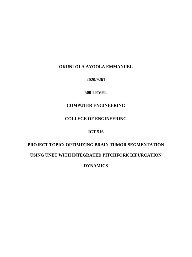 Okunlola Ayoola Emmanuel | PDF | Image Segmentation | Medical Imaging