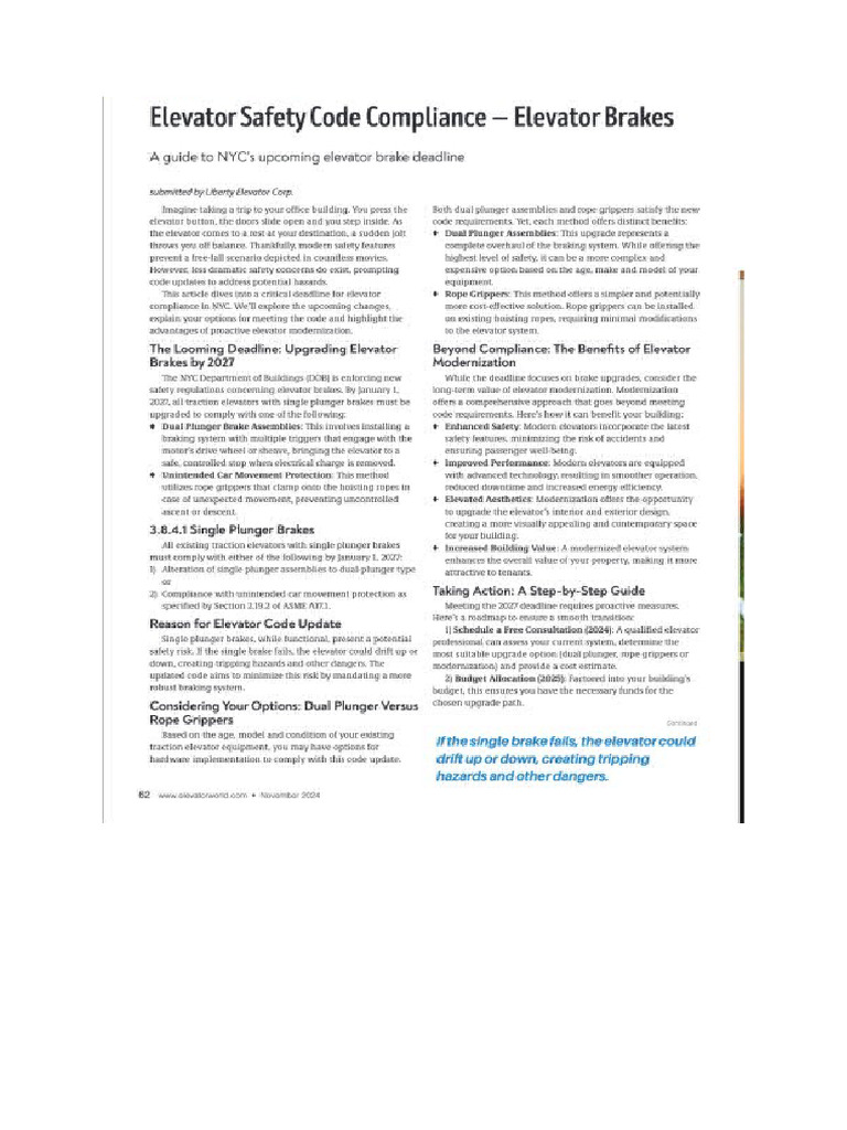 Elevator Codes On Elevator Brakes | PDF