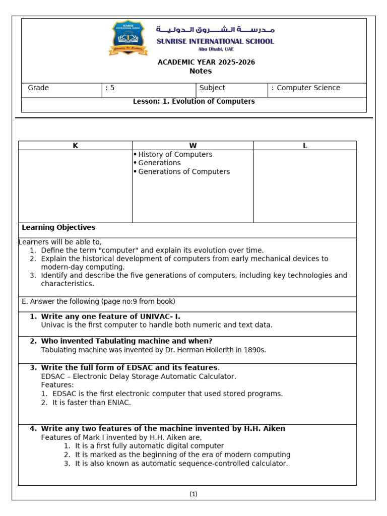 Chapter 1-Evolution of Computers | PDF | Office Equipment | Computer Science