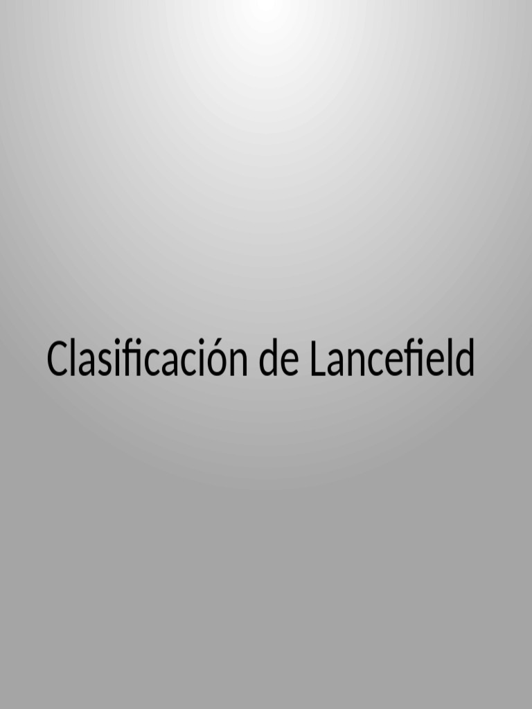 Clasificación de Lancefield | PDF
