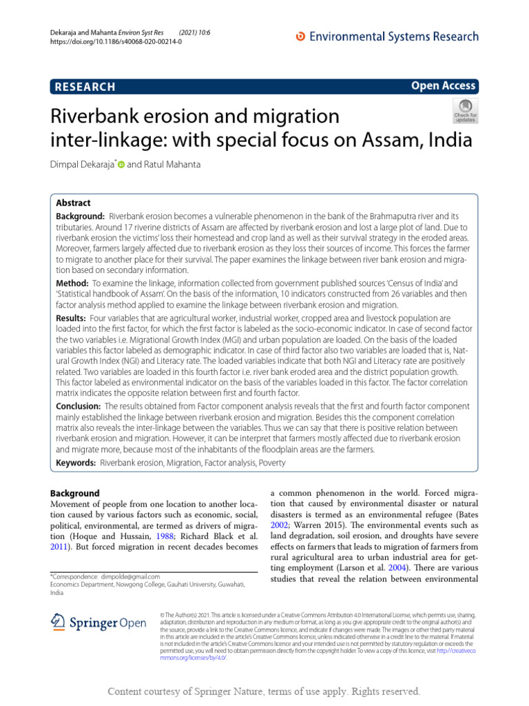 Riverbank Erosion and Migration Inter-Linkage With | PDF | Factor ...