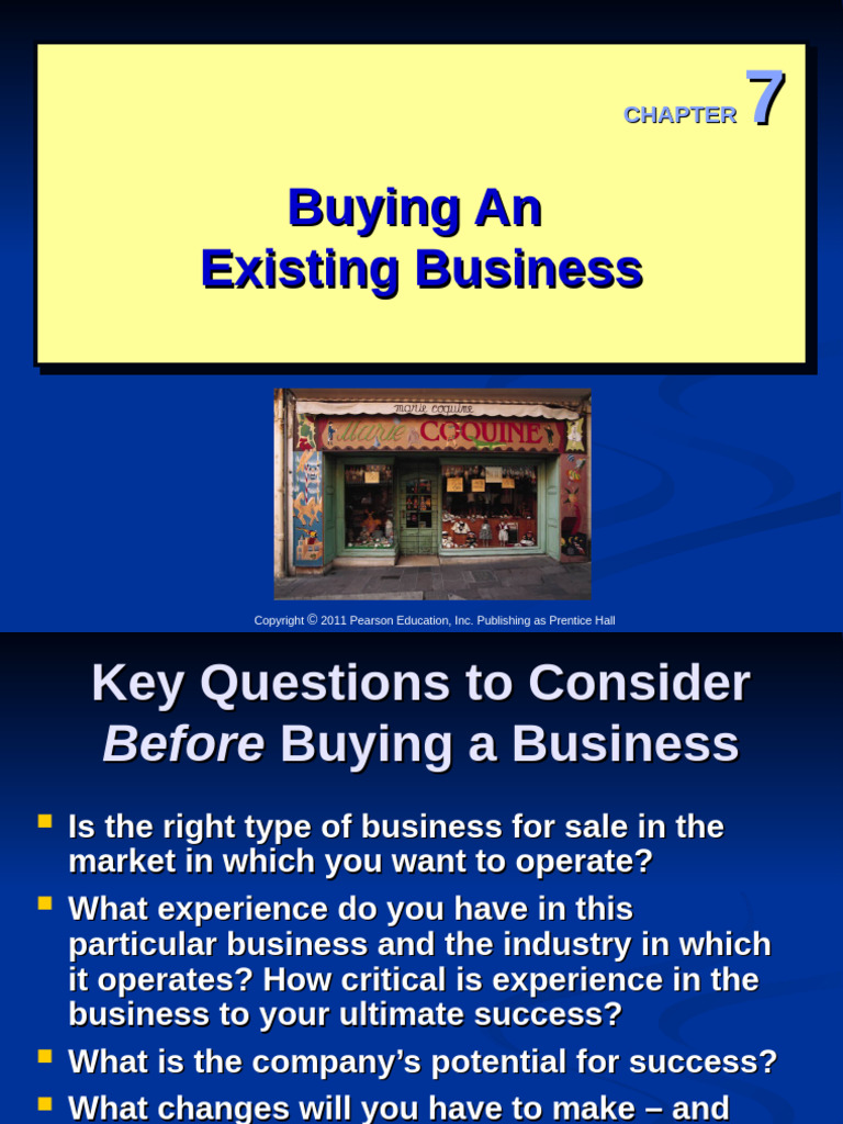 7 Buying An Existing Business | PDF | Stocks | Business