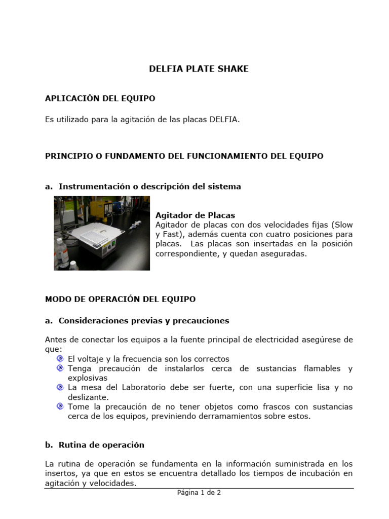 Manual plate shake Español | PDF