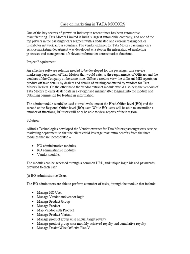 Marketing 10th Case Study | PDF | Outsourcing | Truck