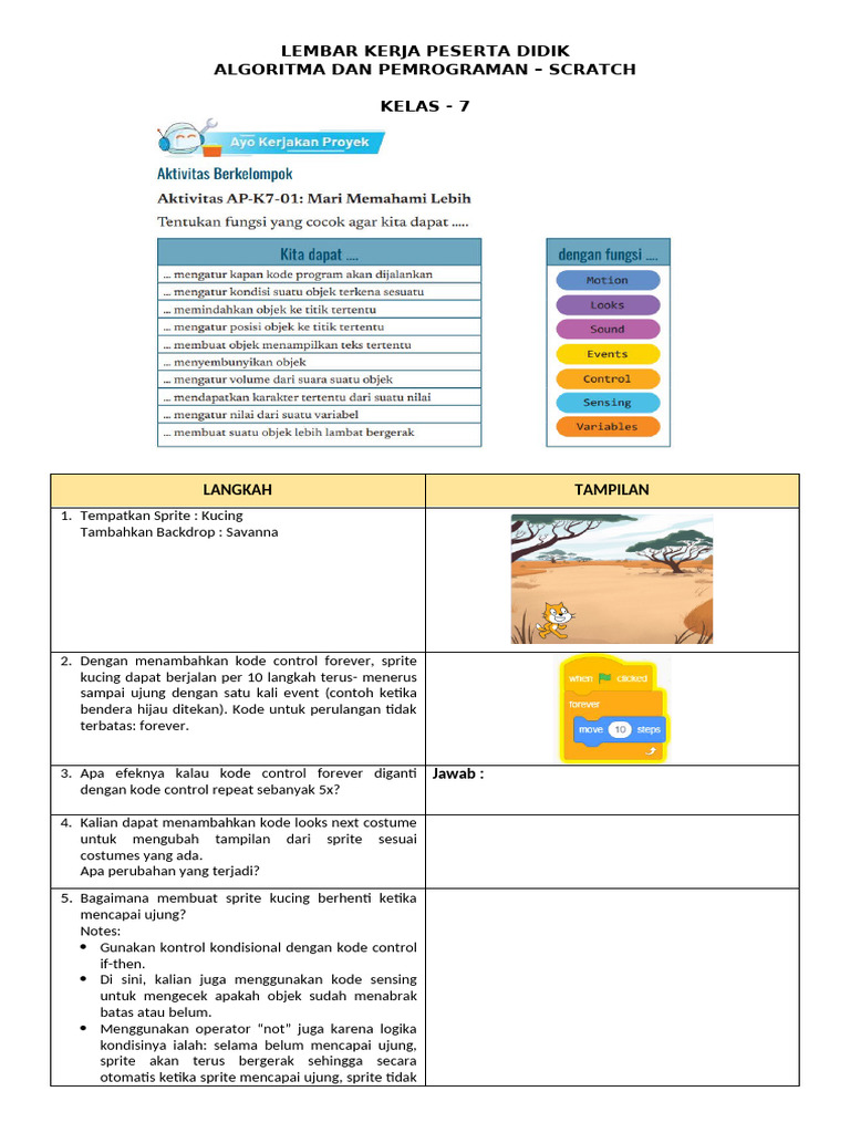7.LKPD - AP - SCRATCH | PDF