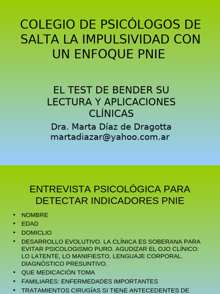 Test de Bender: Impulsividad y Aplicaciones Clínicas | PDF | Sicología ...