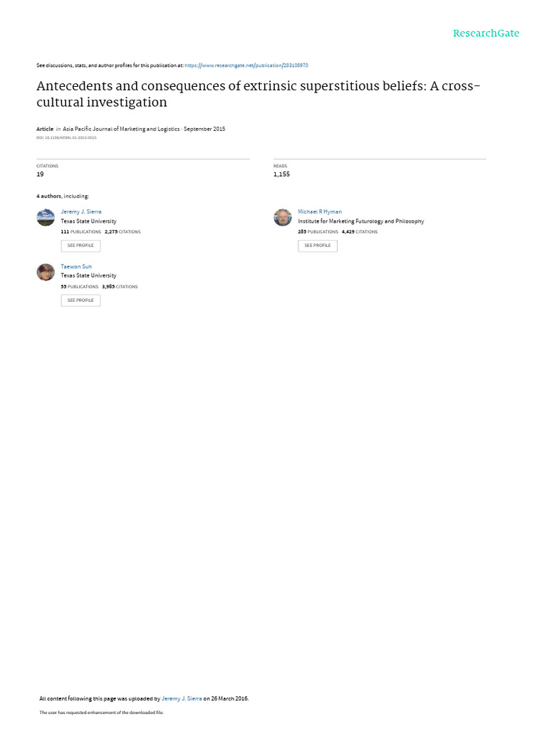 30APJML Sierra Hyman Lee Suh | PDF | Superstitions | Luck