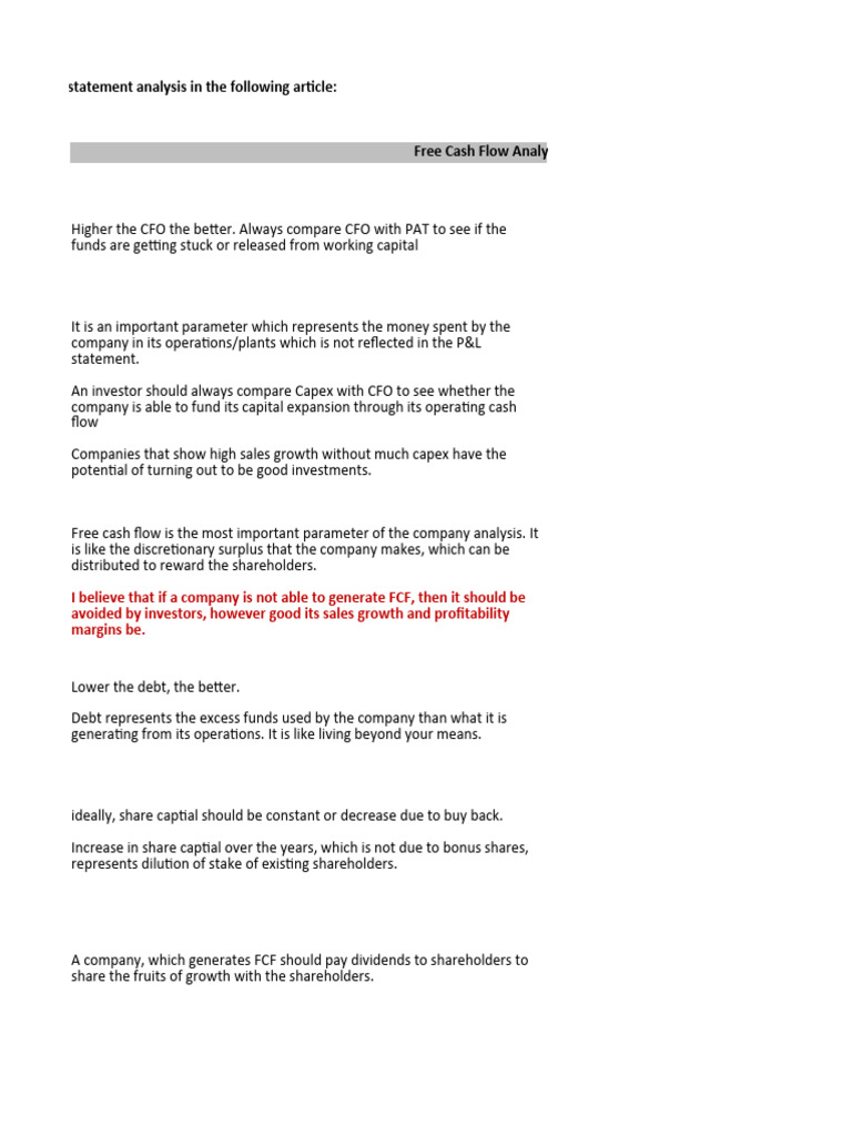 DR Vijay Malik Screener Excel Template v20 PDF Free 1 45 4 | PDF | Dividend | Free Cash Flow