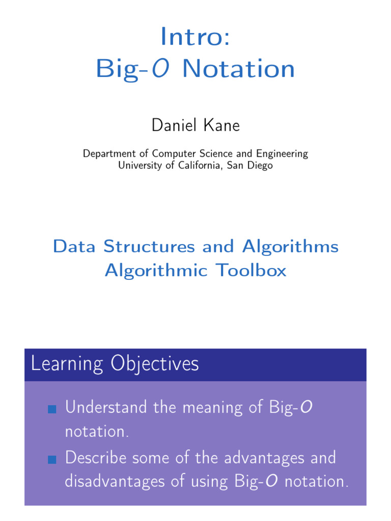 The Big O Notation | PDF